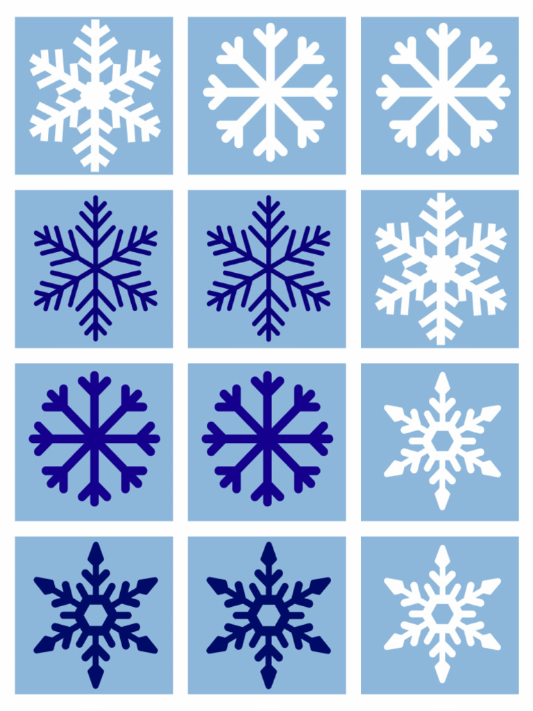 Snowflake Match Game For Preschool Free Printable | PDF
