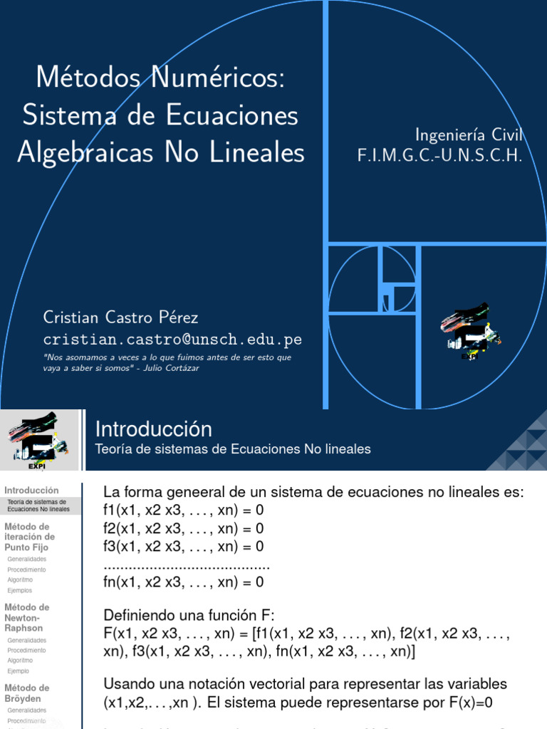 Clase 03 Sistemas de Ecuaciones No Lineales | PDF | Ecuaciones | Linealidad