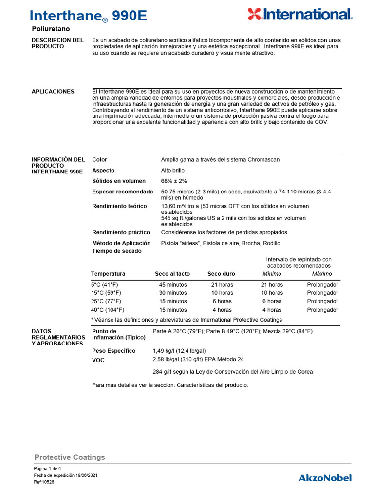E-Program Files-AN-ConnectManager-SSIS-TDS-PDF-Interthane - 990E - Spa - A4 - 20210618 | PDF ...