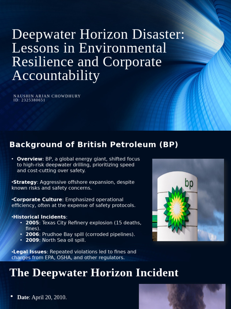 BP Oil Spill: Lessons and Accountability | PDF | Deepwater Horizon Oil ...