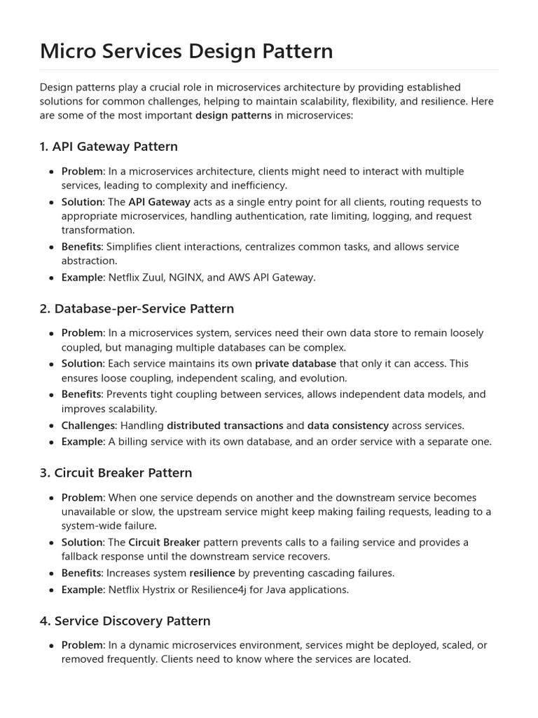 Micro Services Design Pattern | PDF | Scalability | Databases