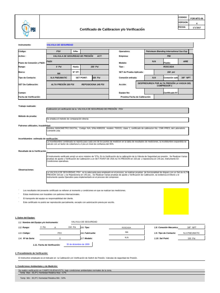 PSVWP | PDF | Calibración | Cantidad