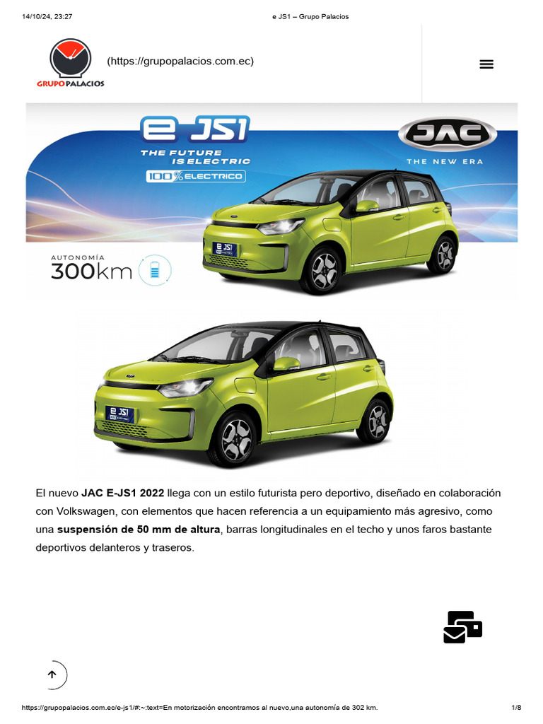 E JS1 - Grupo Palacios | PDF | Vehículo de motor | Industria automotriz