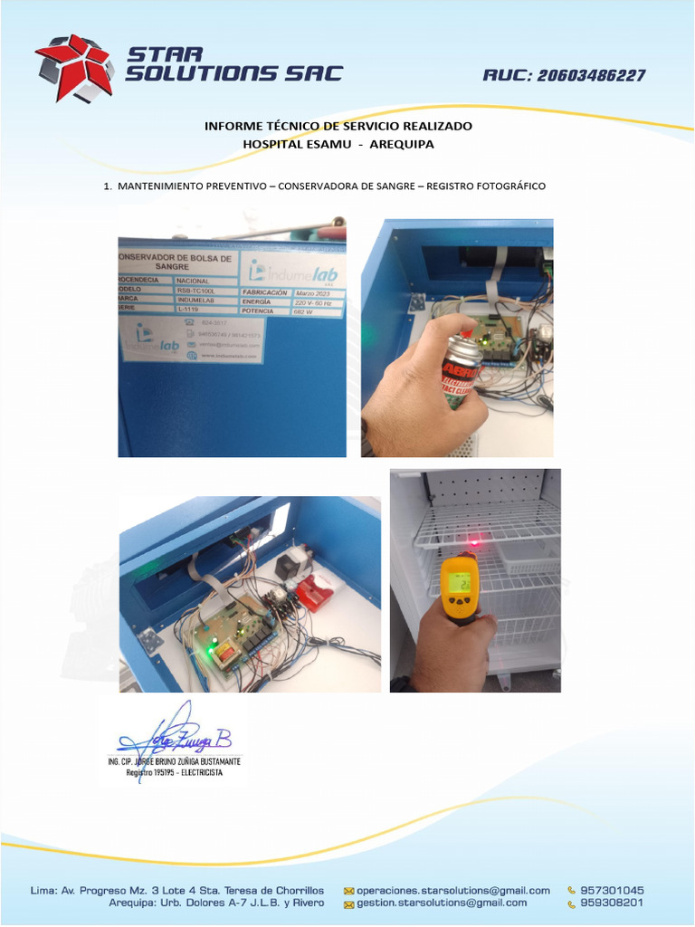 INFORME TECNICO MANTENIMIENTO - HOSPITAL ESAMU - AREQUIPA | PDF