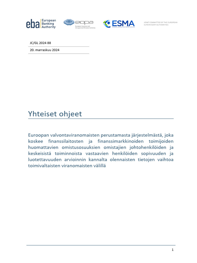 JC 2024 88 ESAs FPS CG Joint GLs Final Report FI | PDF