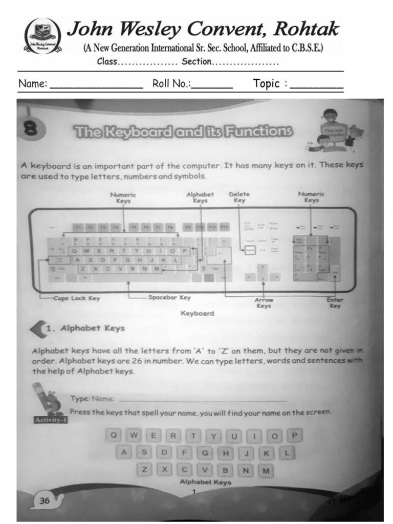 Topic-8 Keyboard and Its Functions | PDF