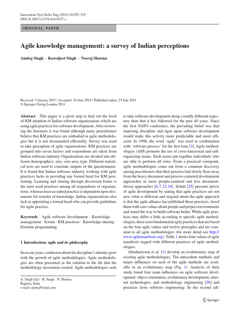 Agile Knowledge Management in India | PDF | Agile Software Development ...