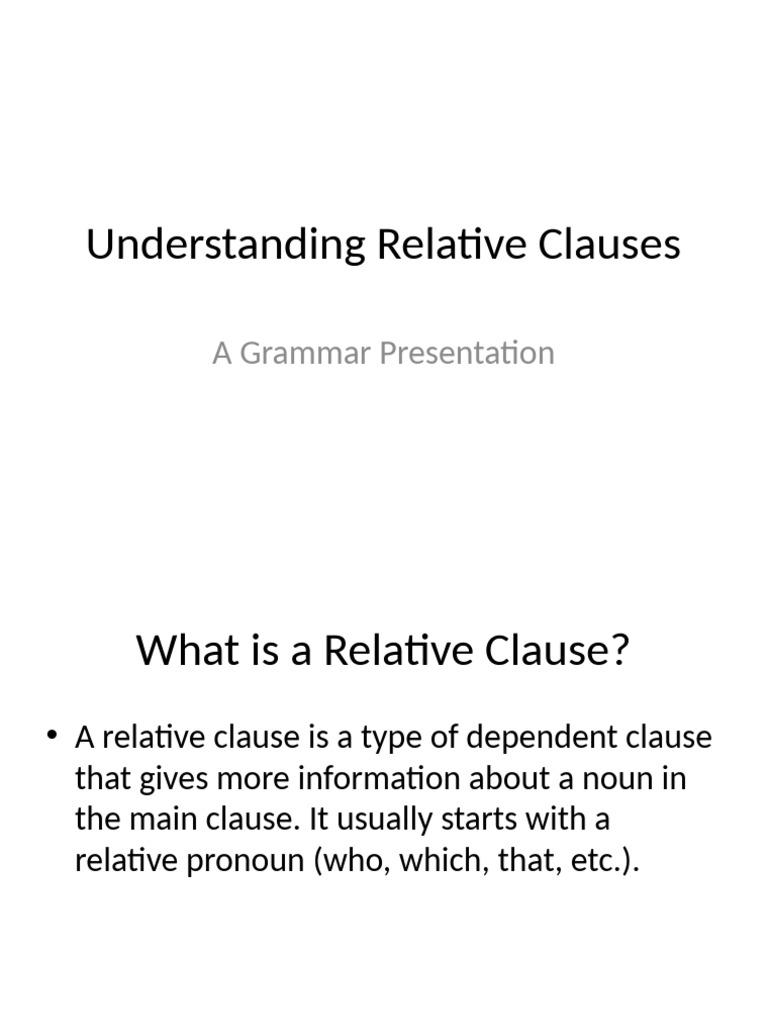 Mastering Relative Clauses in Grammar | PDF