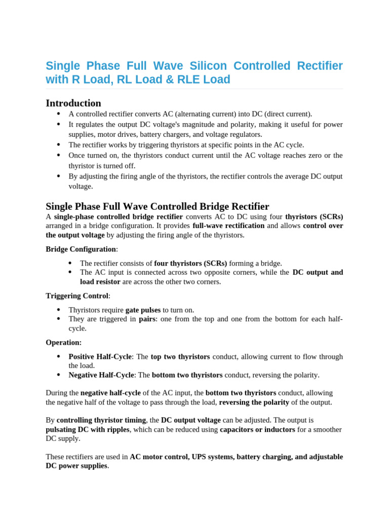 SCR Rectifiers for Power Control | PDF | Rectifier | Direct Current
