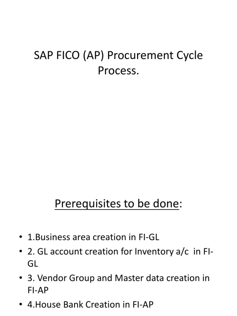 SAP FICO (AP) Procurement Cycle Process | PDF