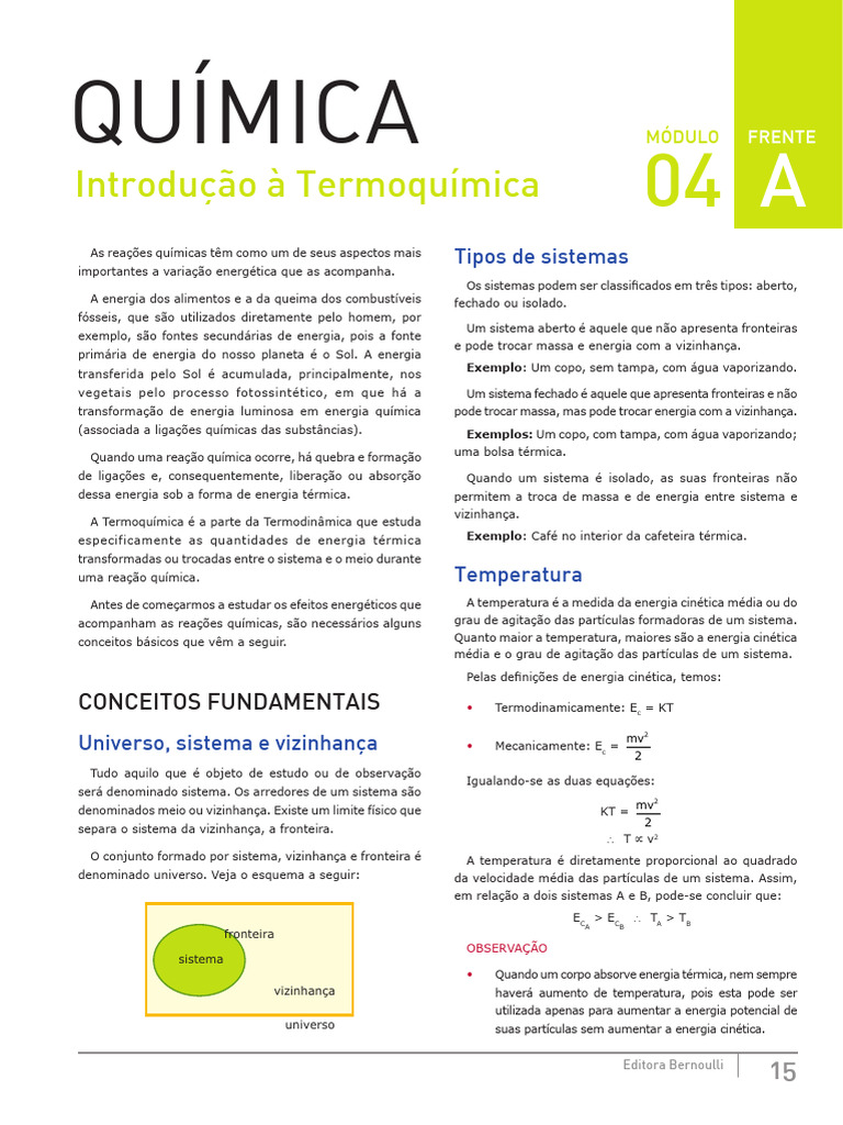 Termoquímica: Energia nas Reações Químicas | PDF | Calor | Termodinâmica