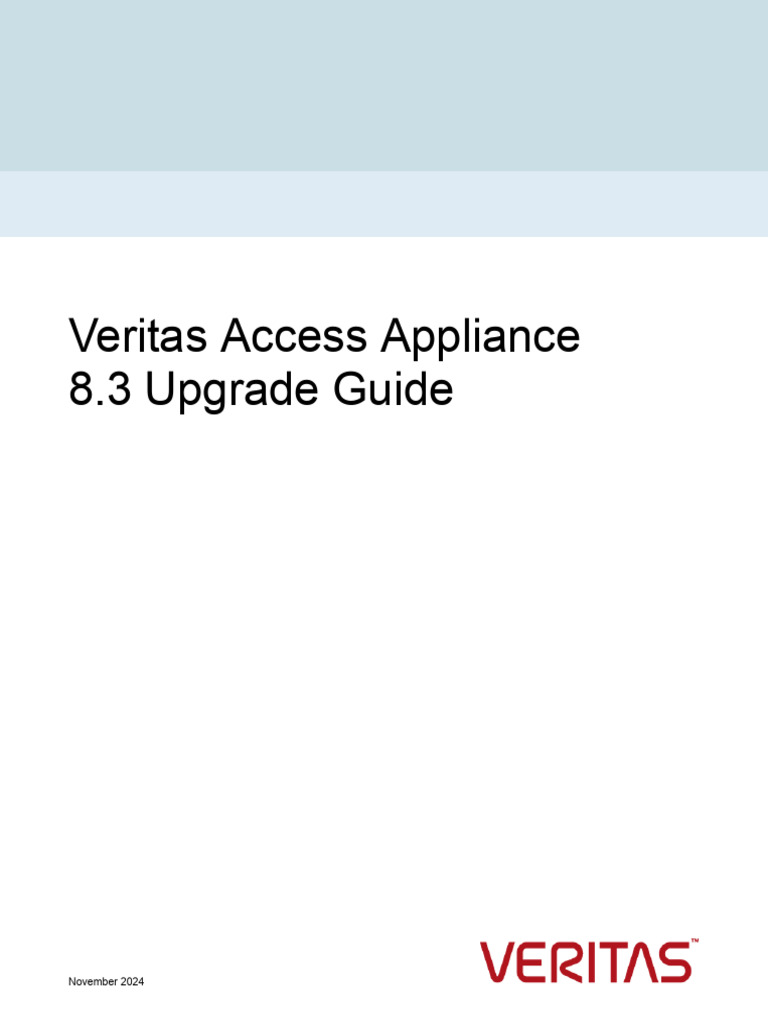 Veritas Access 8.3 Upgrade Guide | PDF