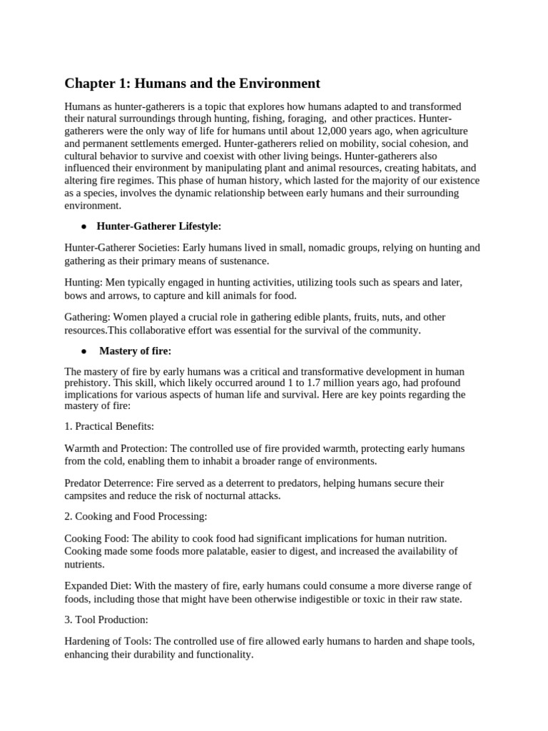 Hunter-Gatherer Adaptations and Impact | PDF | Water Pollution ...