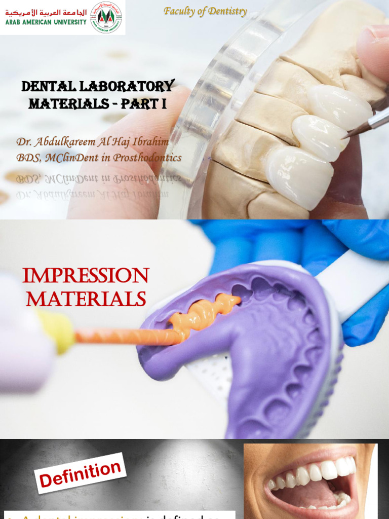 Lecture (4) - part I - Dental Laboratory materials part I ...