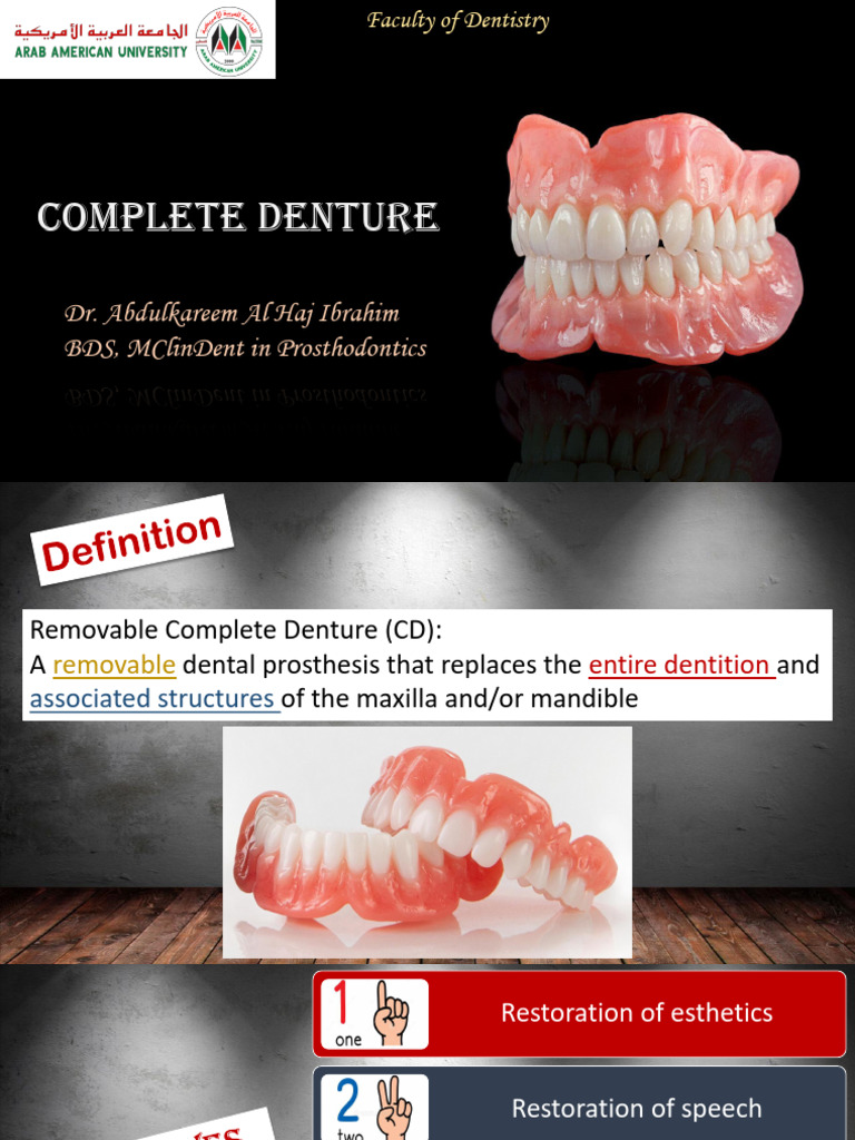 Lecture (7) - Complete Denture | PDF