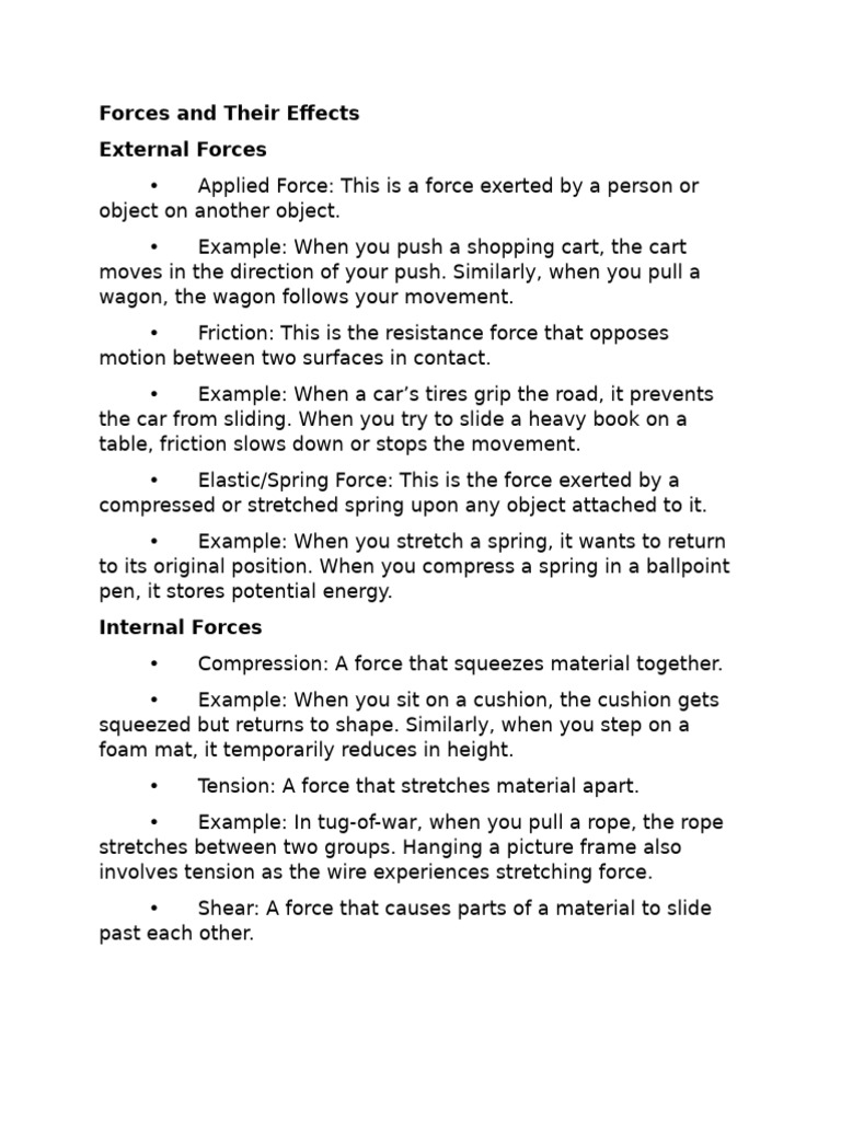 Understanding Forces and Their Effects | PDF | Deformation (Engineering ...