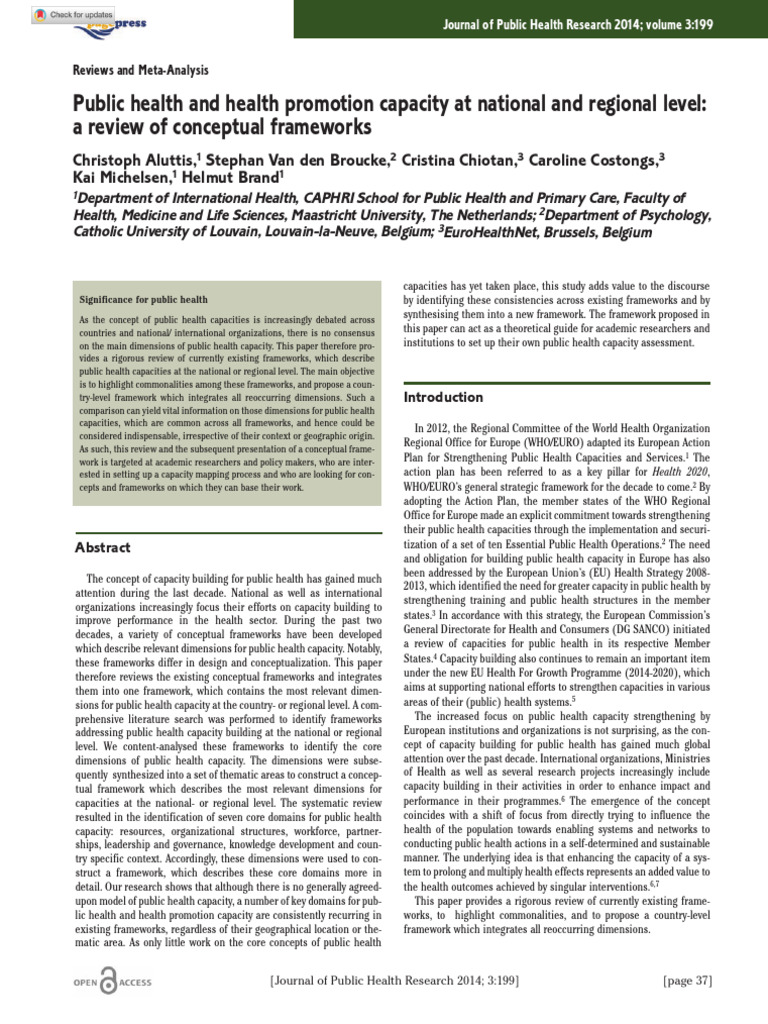 Public Health Capacity Framework Review | PDF | Governance | Capacity ...