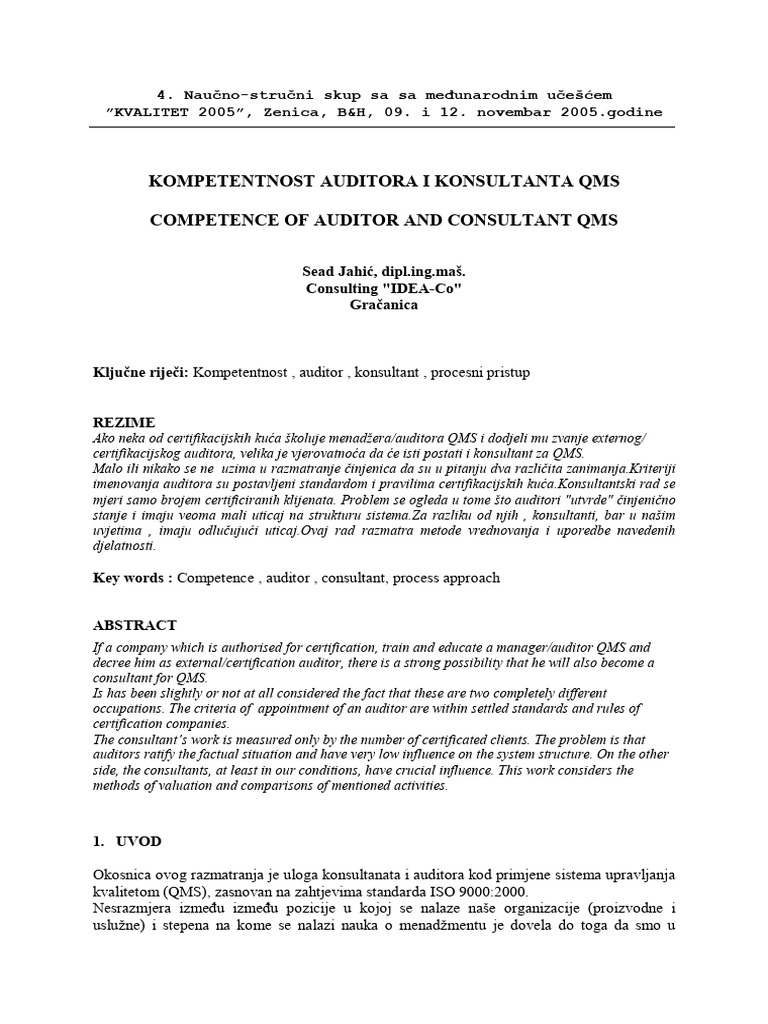 Quality 2005 Jahic Sead | PDF