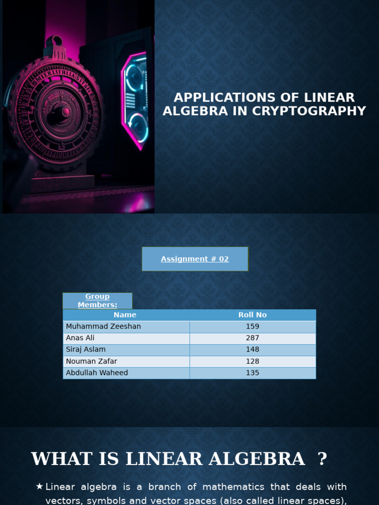 Applications of Linear Algebra in Cryptography-6 | PDF | Encryption | Cryptography