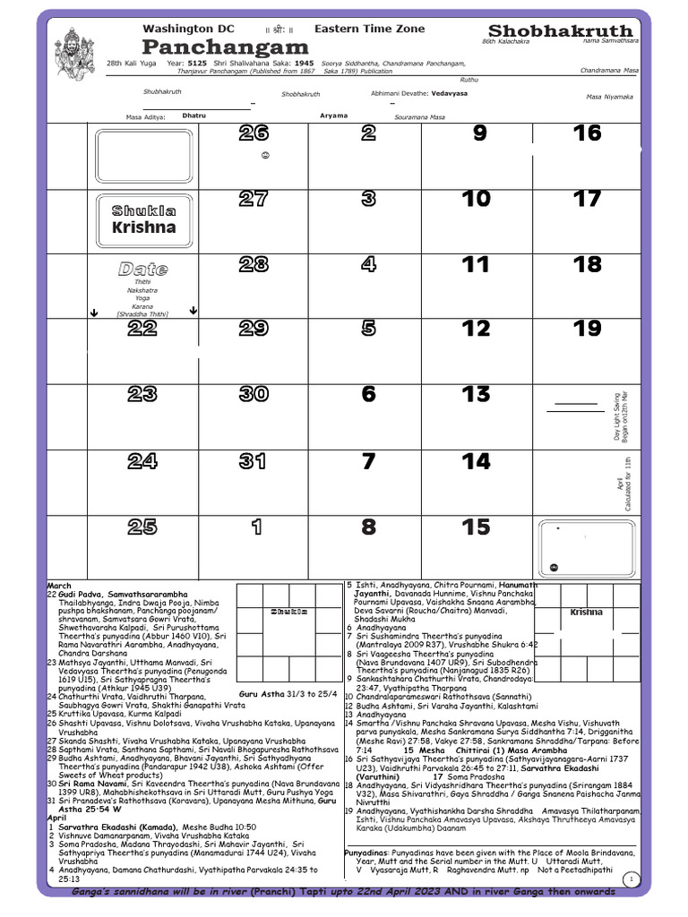 Shobhana Nama Samvatsara | PDF | Hindu Gods | Hindu Deities