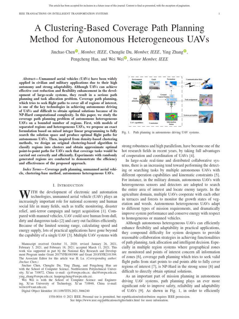 UAV Coverage Path Planning Method | PDF | Cluster Analysis | Unmanned Aerial Vehicle