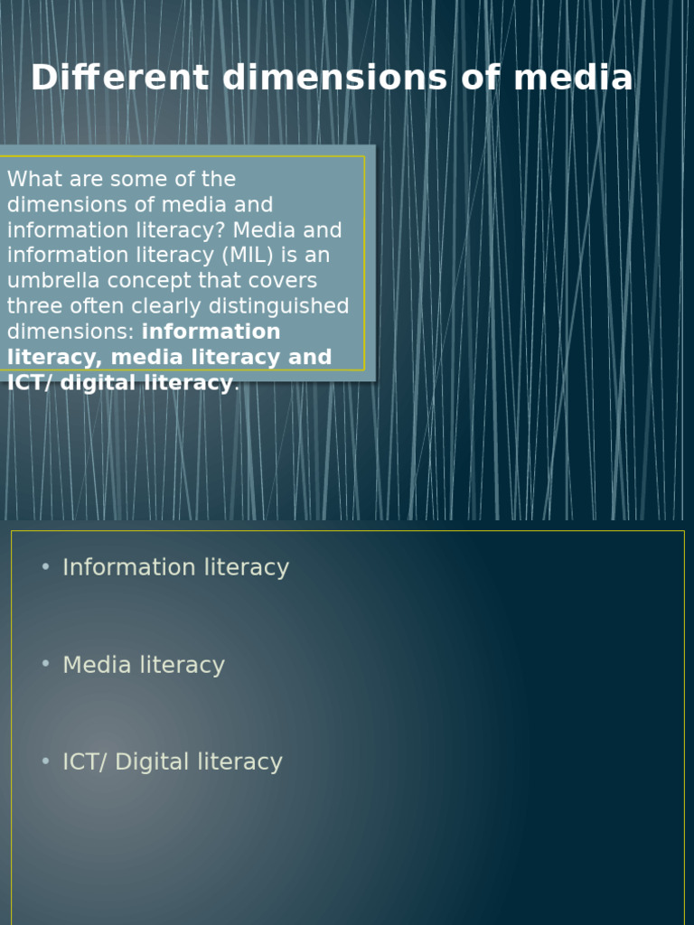 Dimensions of Media Literacy Explained | PDF | Information Literacy ...