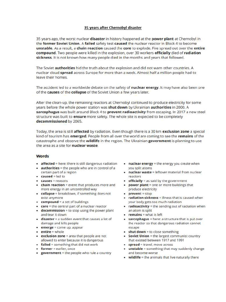 35 Years After Chernobyl Disaster Pdf