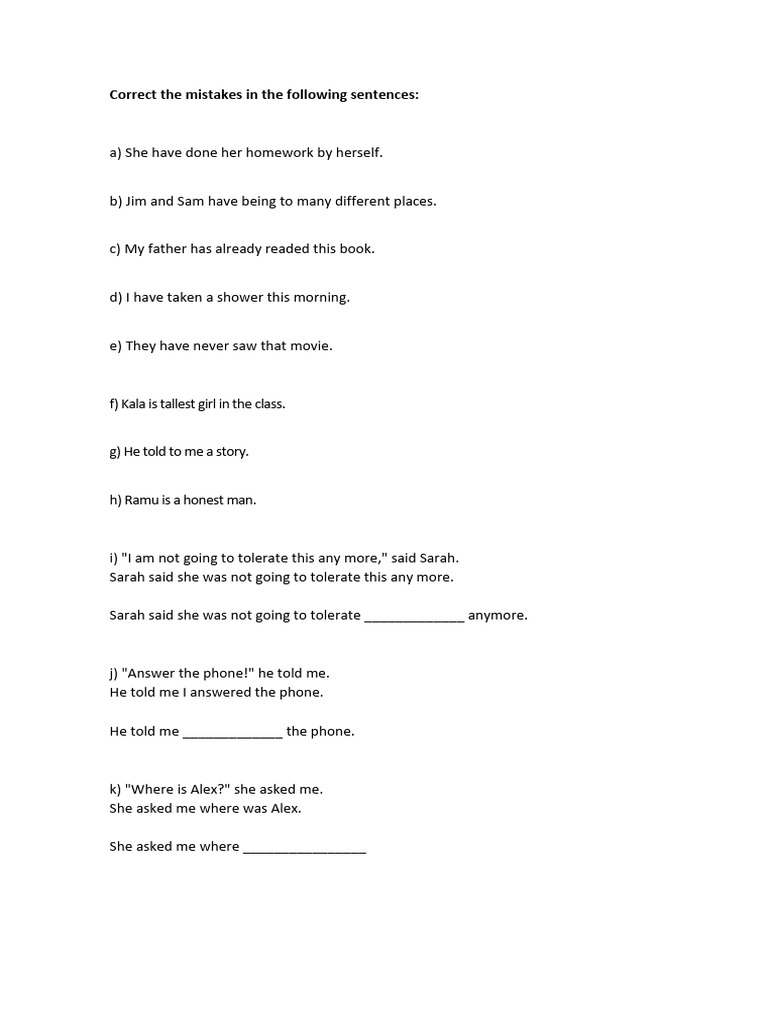 Grammar Mistake Corrections Guide | PDF