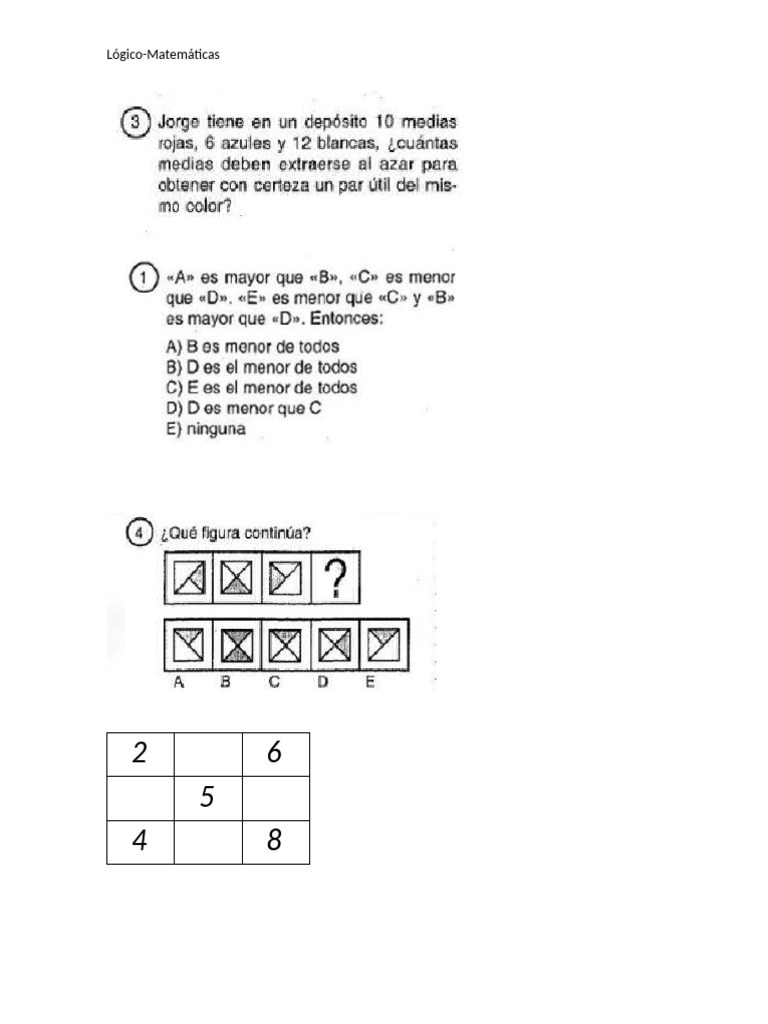 Actividades Logico Matematicas | PDF