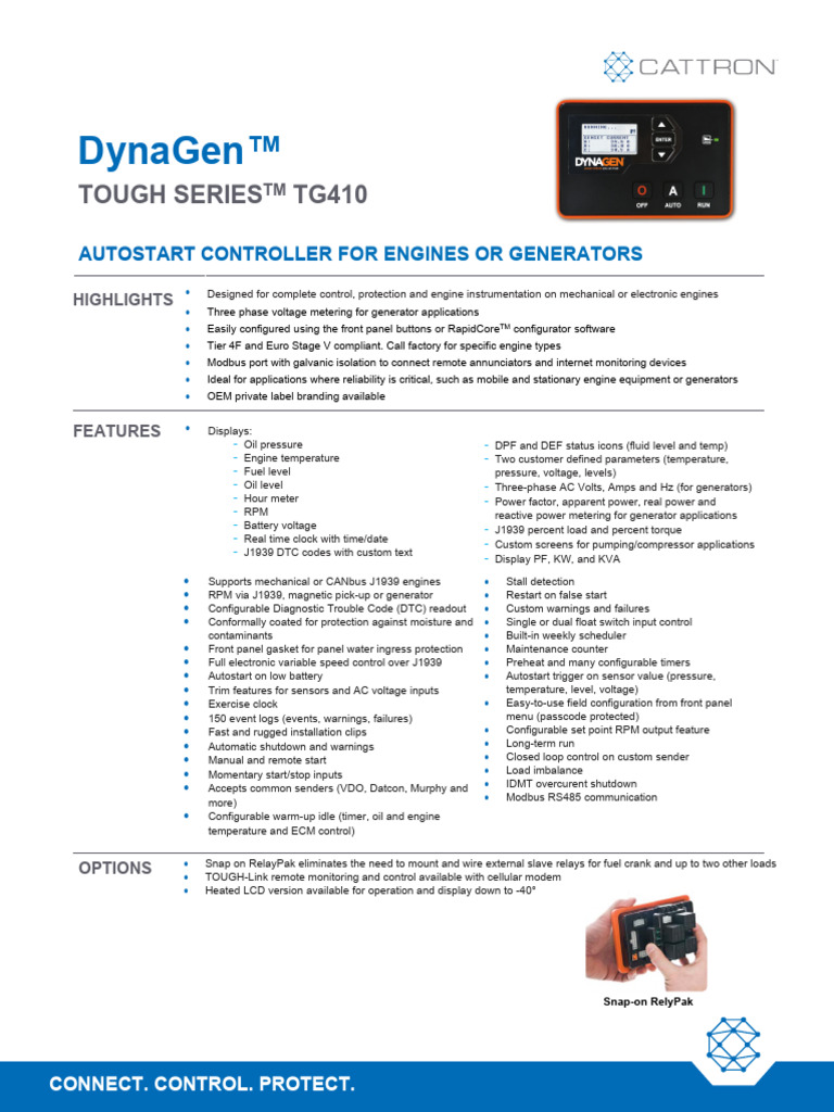 dynagen_toughseries_tg410_datasheet_apr2021 | PDF | Electric Generator ...