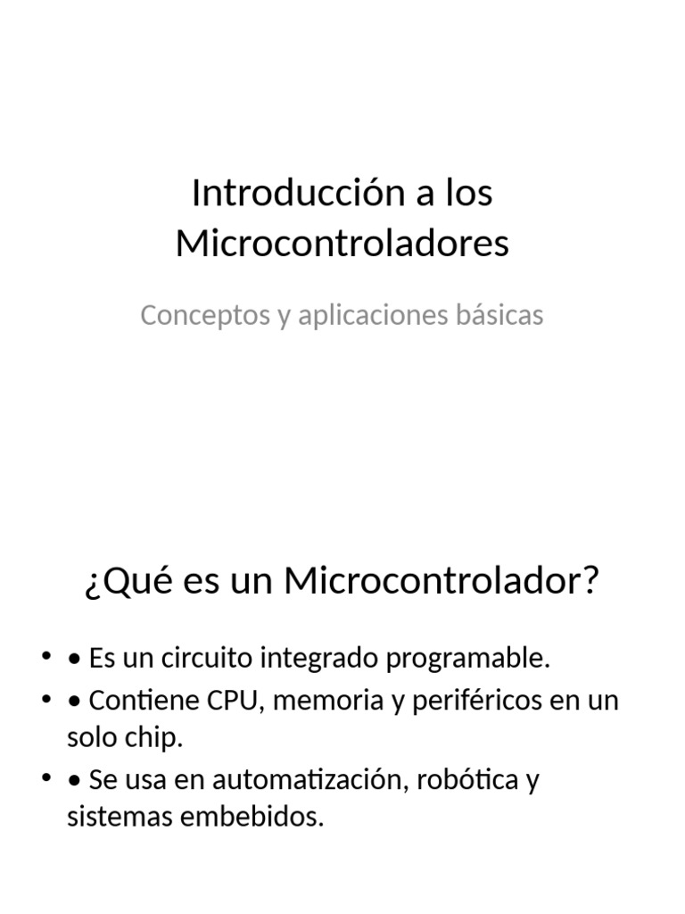 Introducción A Los Microcontroladores | PDF
