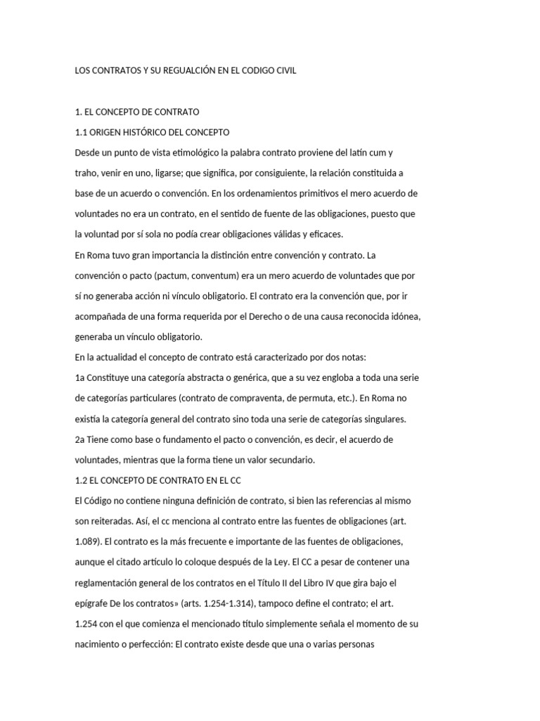 Contratos en el Código Civil: Conceptos Clave | PDF | Bienes (Ley ...
