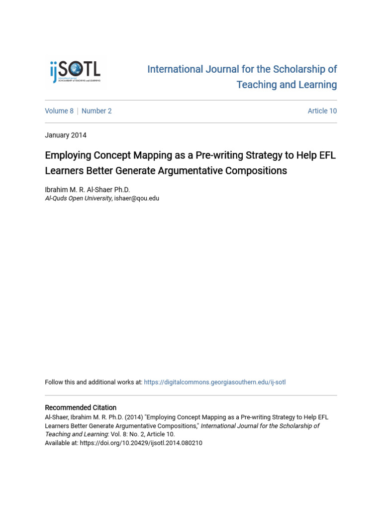 Concept Mapping as a Pre-writing Strategy and Argumentative ...