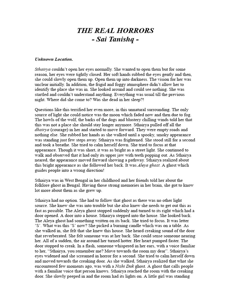Real Horrors | PDF | Psychological Trauma | Ghosts