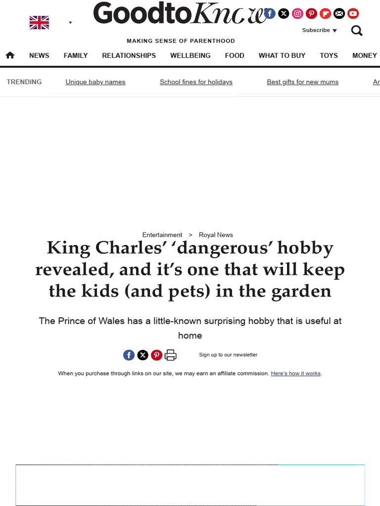 King Charles' Dangerous' Hobby Revealed, and It'l Keep The Kids (And ...