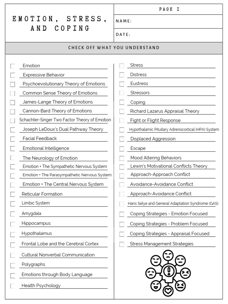Emotion, Stress, and Coping Guided Notes | PDF | Stress (Biology ...