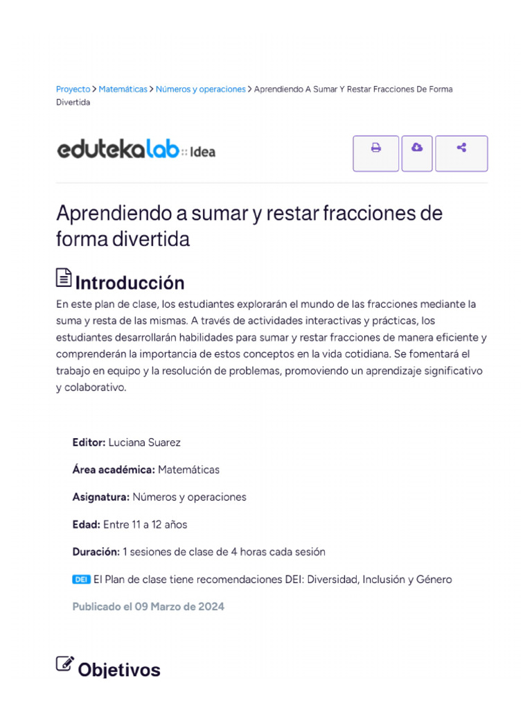 Aprendiendo A Sumar Y Restar Fracciones de Forma Divertida | PDF