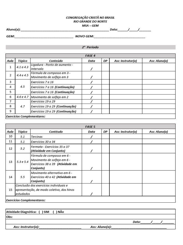Ficha-MSA - 2º PERÍODO - v.2024 | PDF