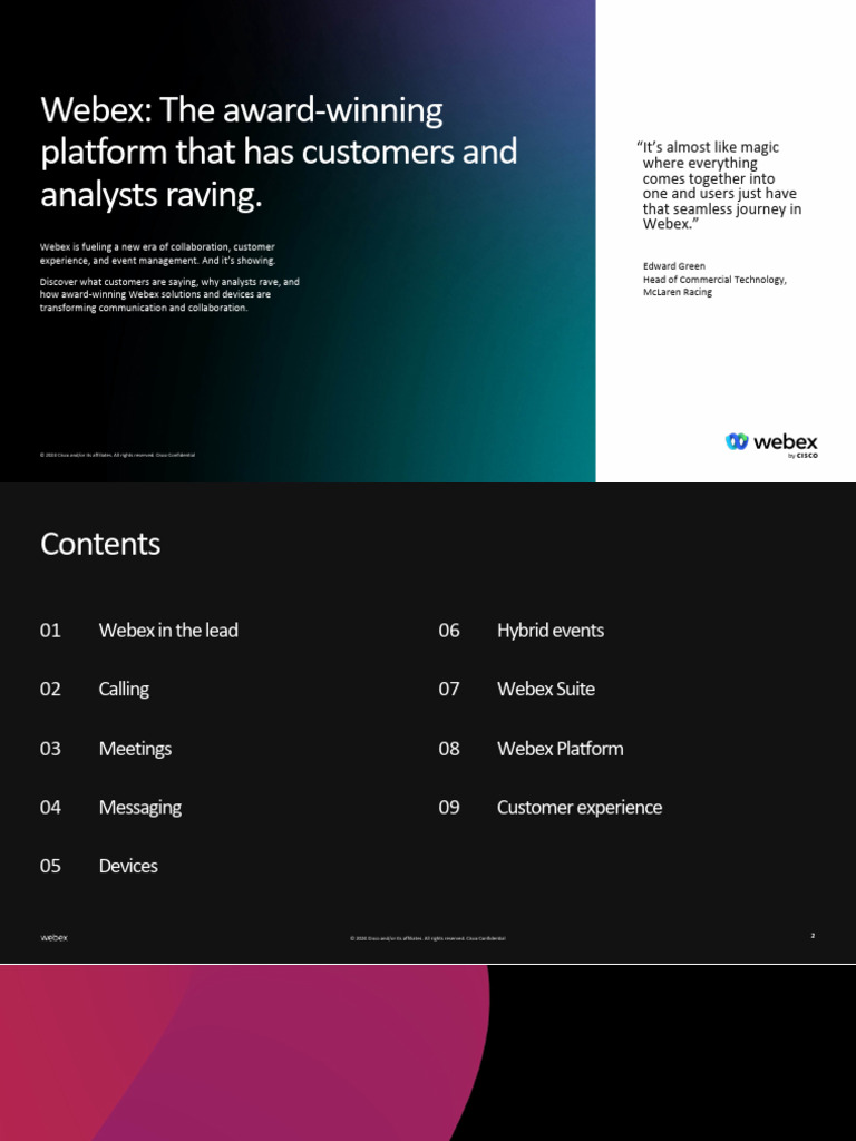 Webex-Accolades-Book | PDF | Cloud Computing | Videotelephony