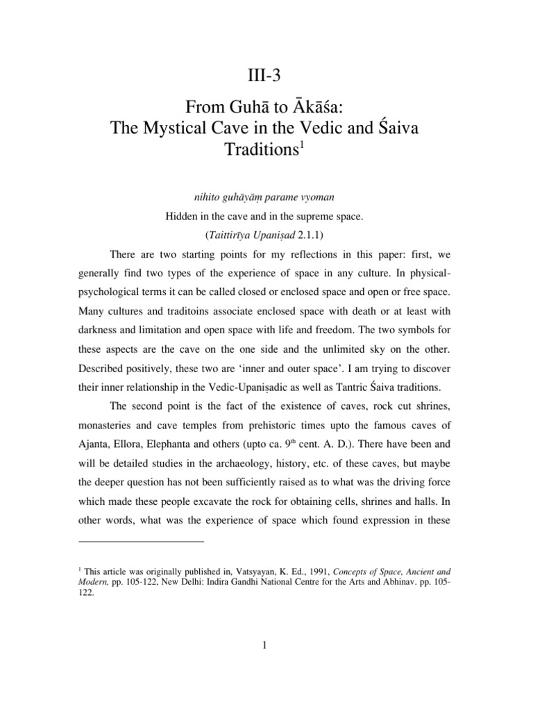 From Guha To Akasa The Mystical Cave in | PDF | Ātman (Hinduism) | Brahman