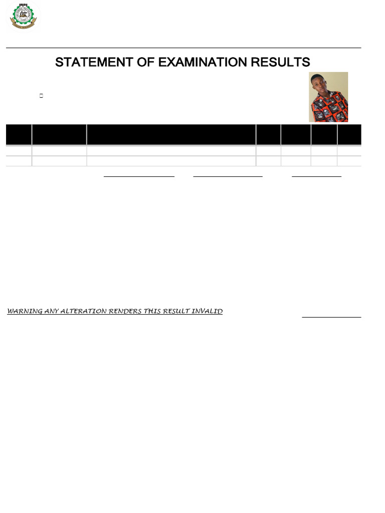 Statement of Result | PDF