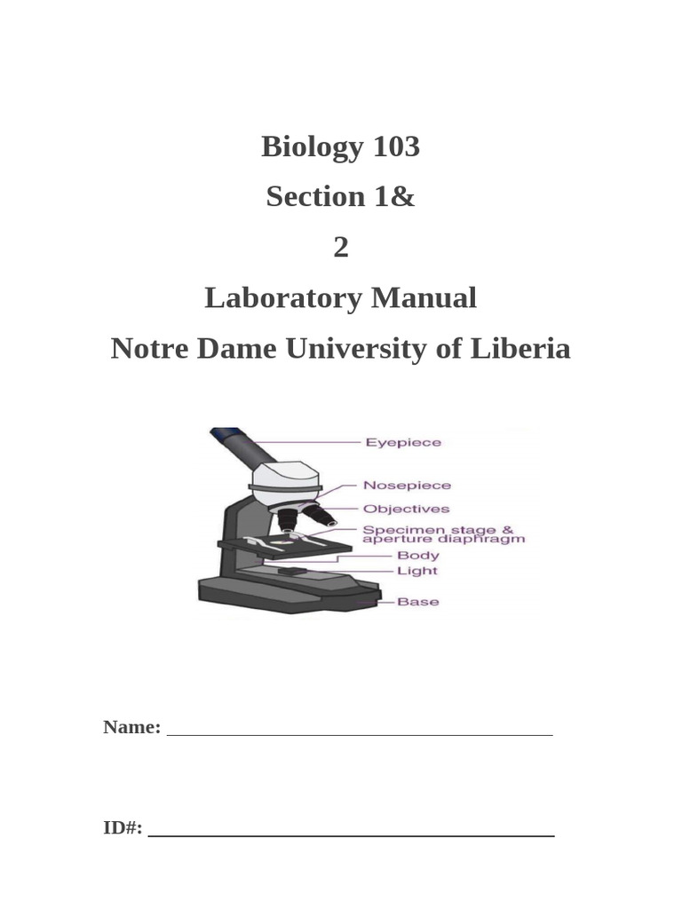 Biology 103 Lab Manual Overview | PDF