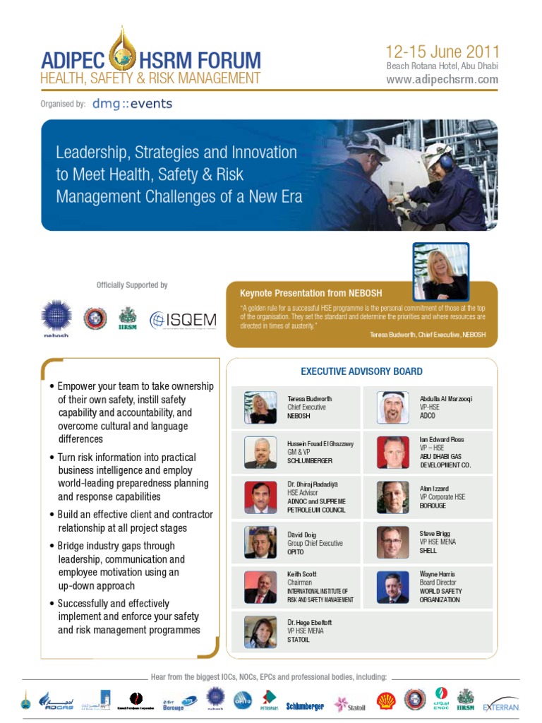 Adipec HSRM Brochure | PDF | Carbon Capture And Storage | Safety