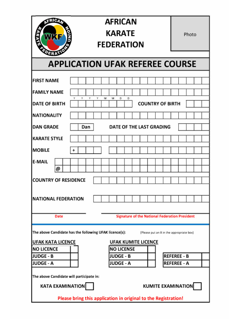 Ufak Referee Exam Form | PDF