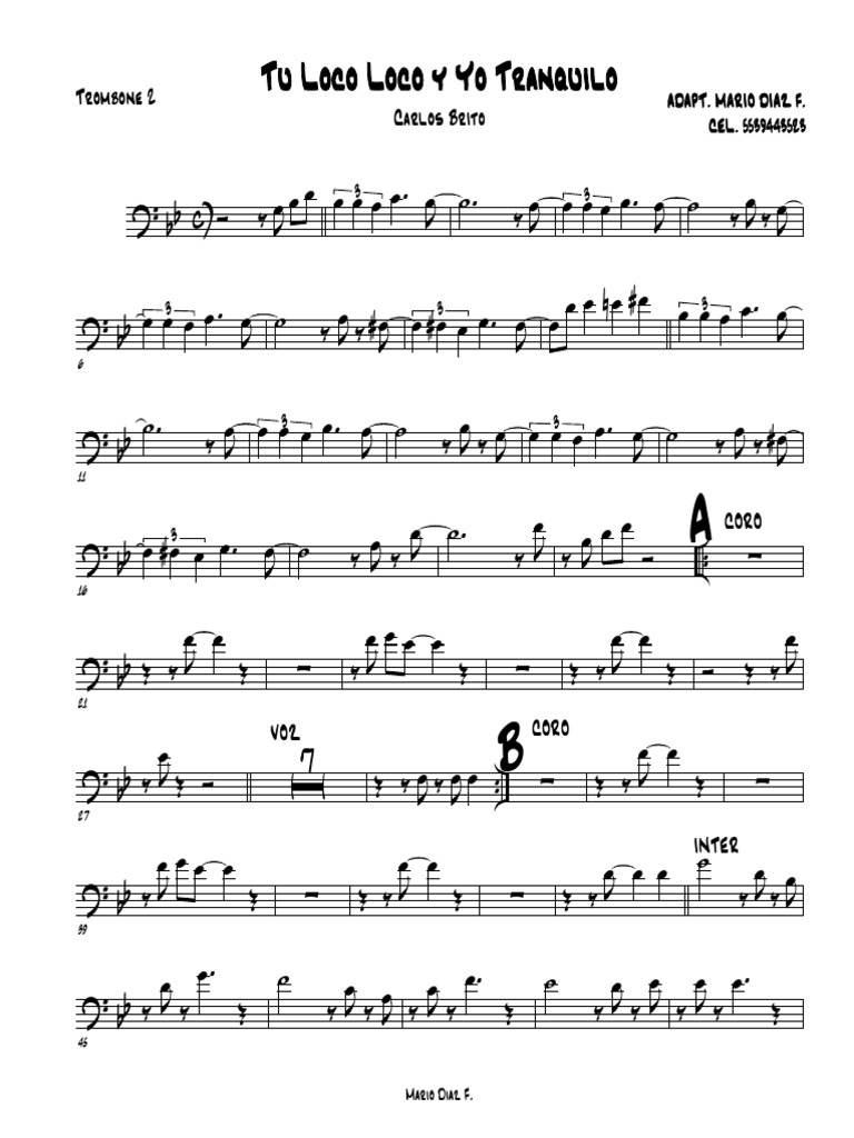 Tu Loco Loco-Score - Trombone 2 | PDF