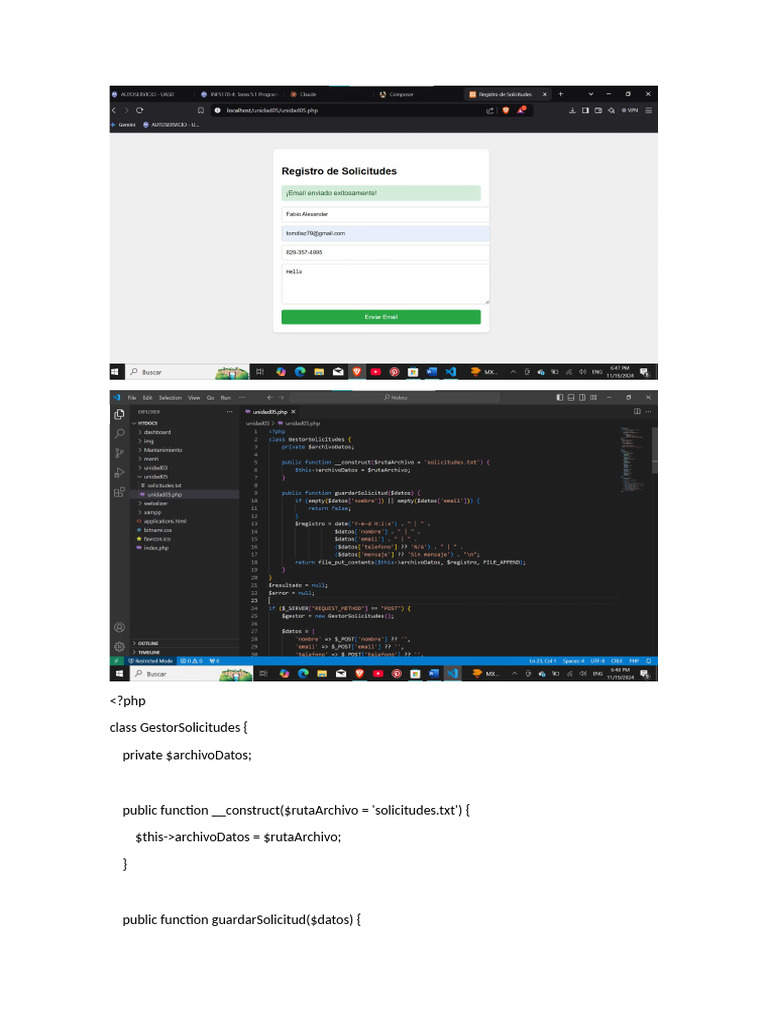 Registro de Solicitudes en PHP | PDF