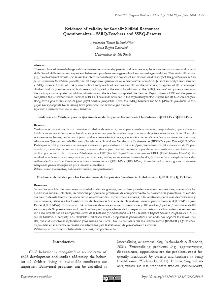 13 - Evidence of validity for Socially Skillful Responses ...