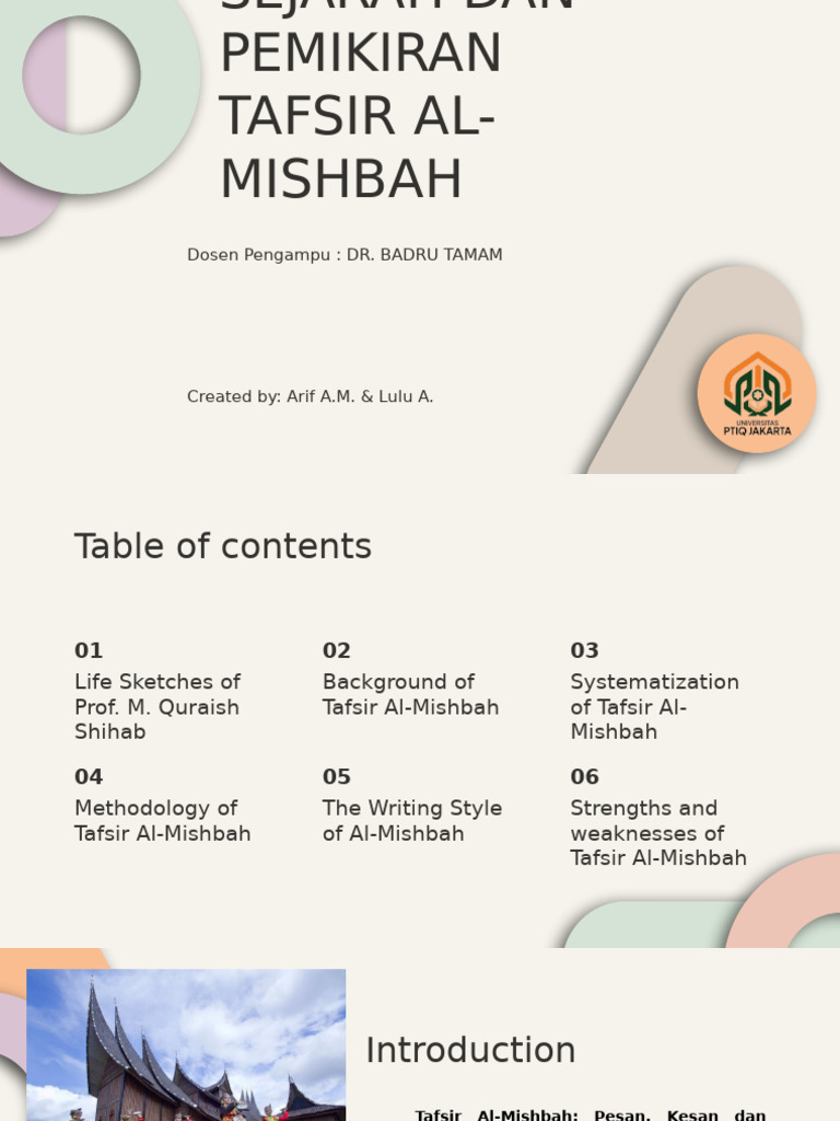 Tafsir Al-Mishbah (Kelompok 1) | PDF