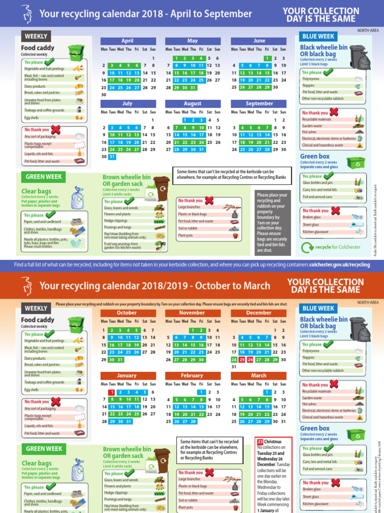 Recycling Calendar 2018 North | PDF | Waste