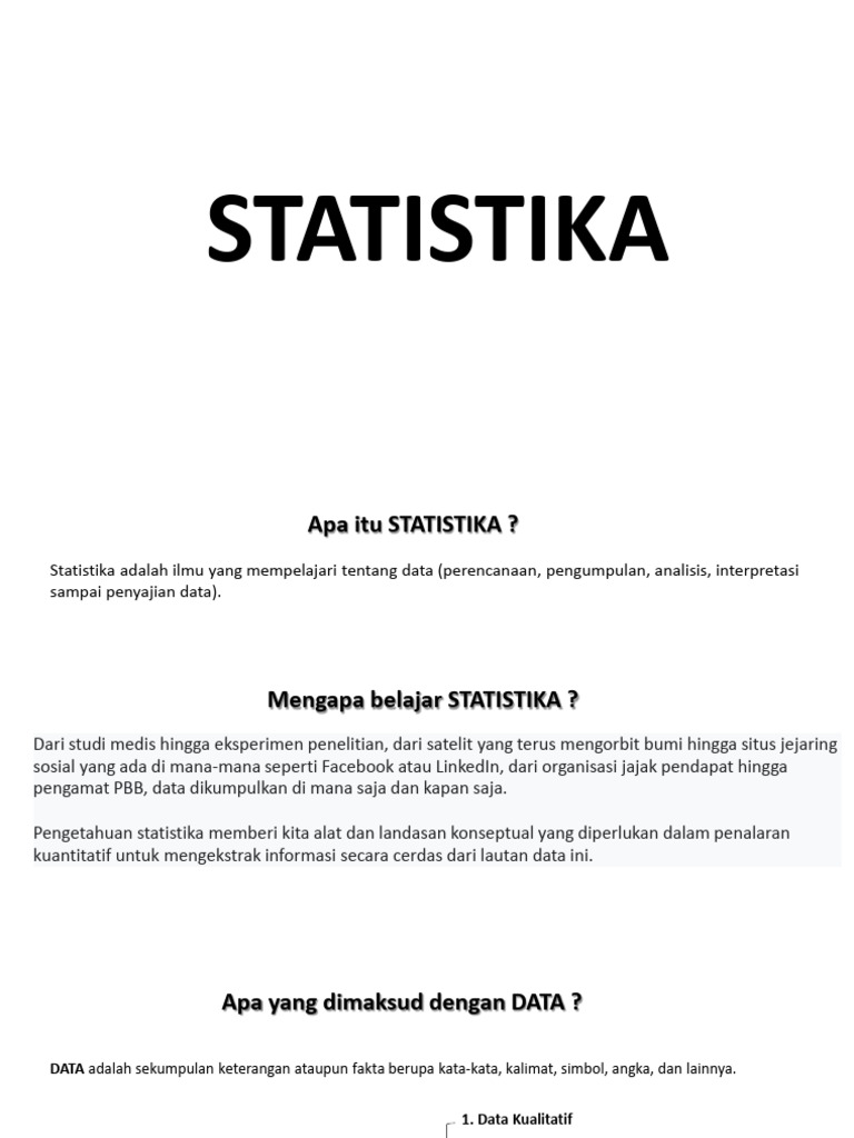 Pengantar Statistika dan Penyajian Data | PDF